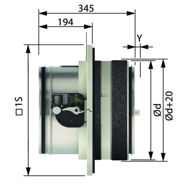 Circular surface-mounted fire damper 60'