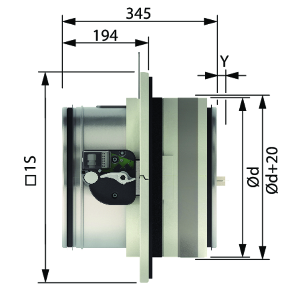 Circular surface-mounted fire damper 60'