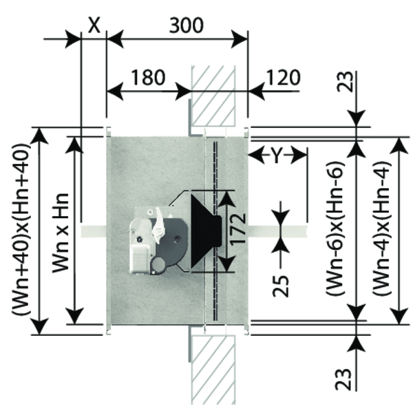 Optimised rectangular fire damper up to 120’