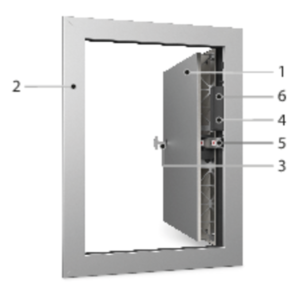 Aesthetic smoke evacuation shutter, single (1V) shutter unit 120'.