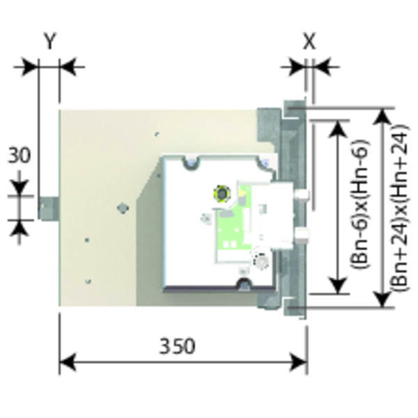 Rectangular smoke evacuation damper.