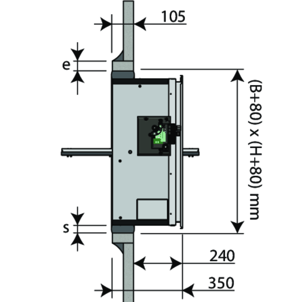 Rectangular smoke evacuation damper.